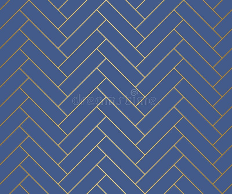 Seamless Herringbone Vector Pattern with Gold Lines. Stock Illustration ...