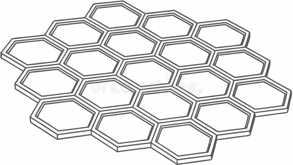 Seamless Hexagon Cells Pattern Vector, Geometric Grid Design, Vector ...