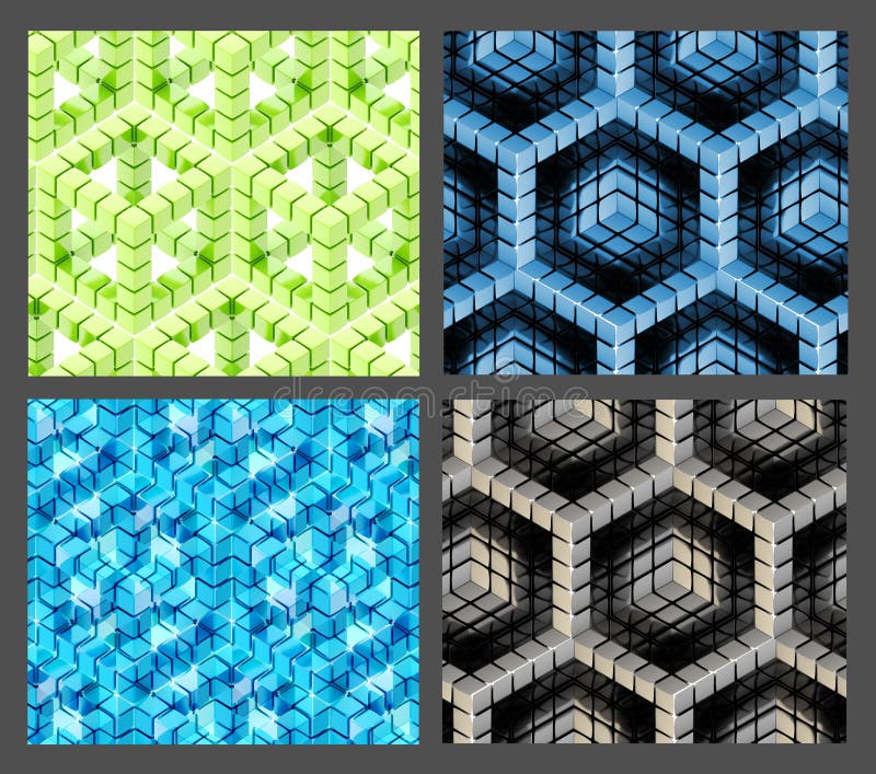 Seamless Hexagon Cube Background Texture Stock Illustration ...