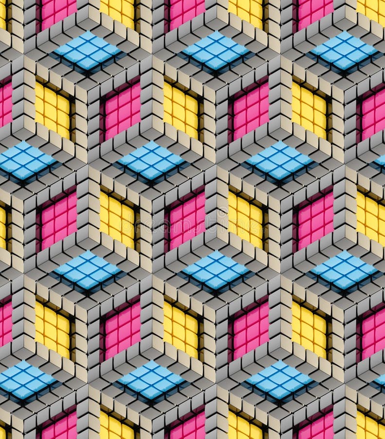 Seamless Hexagon Cube Background Texture Stock Illustration ...