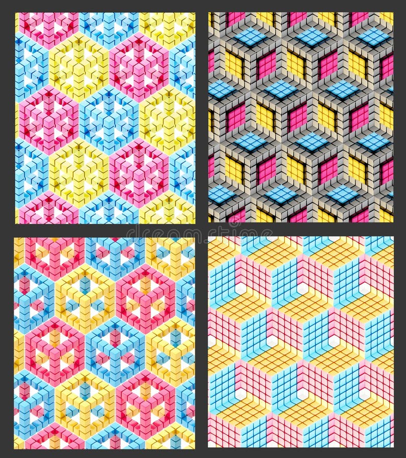 Seamless Hexagon Cube Background Texture Stock Illustration ...