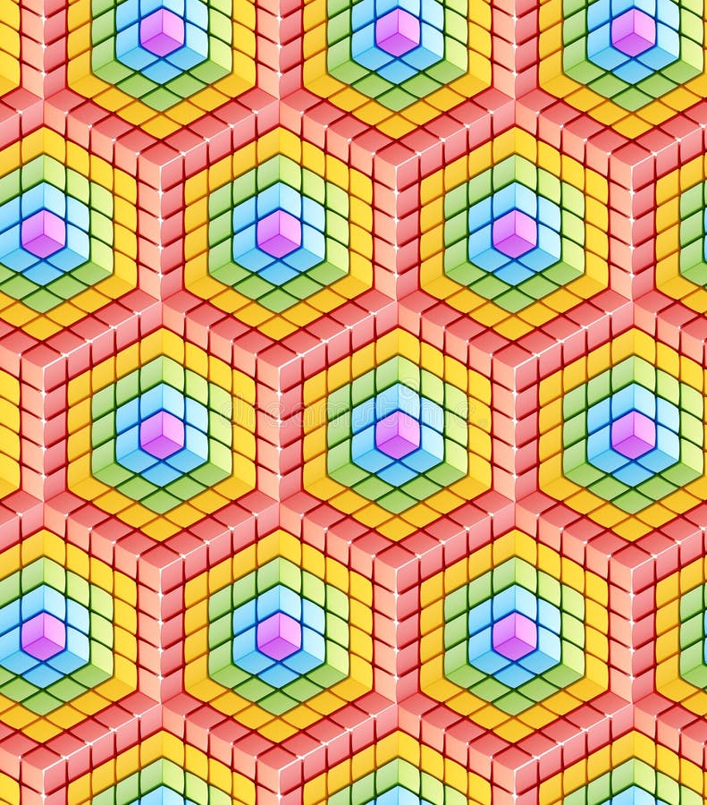 Seamless Hexagon Cube Background Texture Stock Illustration ...