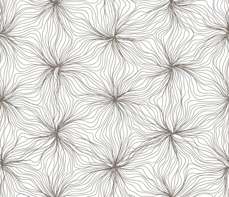 Seamless Hexagon Lines Wavy Flower Sepia on White Stock Vector ...