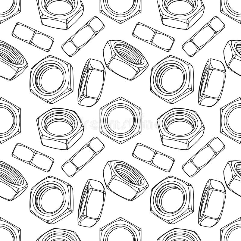 Stainless Steel Bolt and Nut Stock Vector - Illustration of metallic ...