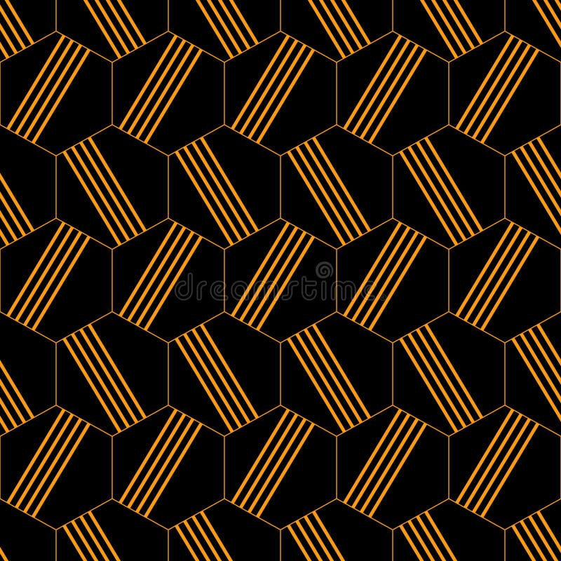 Seamless Hexagons Vector Pattern. Honeycomb Abstract Geometric Thin ...