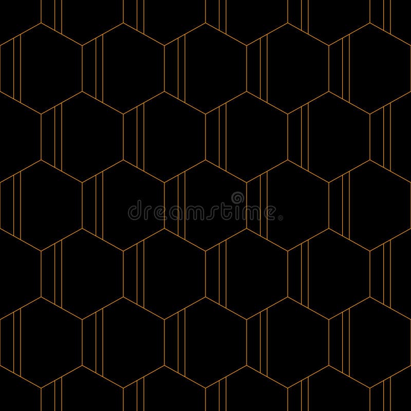 Seamless Hexagons Vector Pattern. Honeycomb Abstract Geometric Thin ...