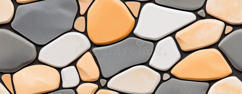 Abstract Pebble Stone Wall Texture Grey Beige White Background AI ...