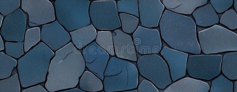 Blue Irregular Stone Wall Texture Background AI Generated. Stock ...
