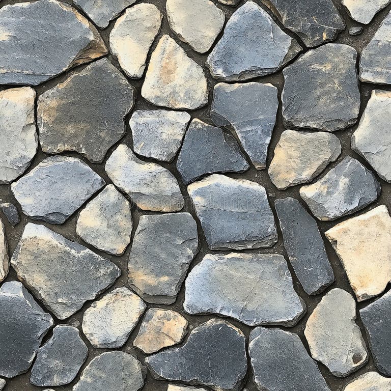 Grey and Beige Cobblestone Stone Wall Texture Background AI Generated. Stock Illustration ...