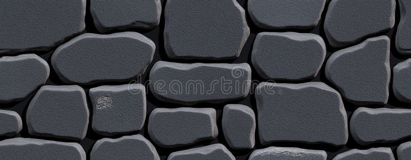 Dark Gray Cobblestone Stone Wall Texture Background AI Generated. Stock ...