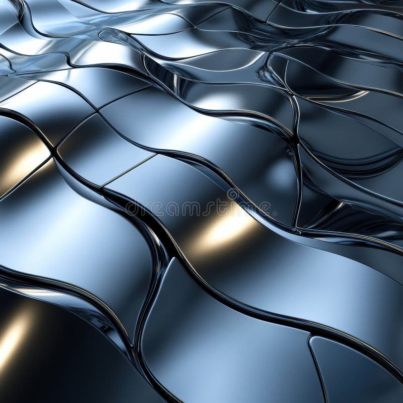 Seamless High-tech Metallic Texture Featuring Chrome Reflections with a ...