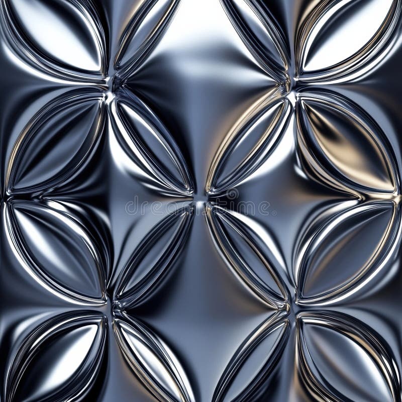 Seamless High-tech Metallic Texture Featuring Chrome Reflections and ...