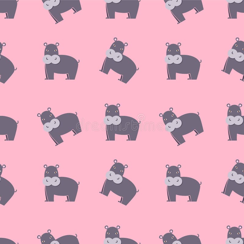 Seamless hippo pattern stock vector. Illustration of face - 79360548
