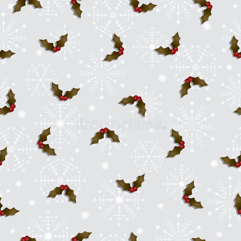 Seamless holly pattern stock vector. Illustration of spot - 17380670