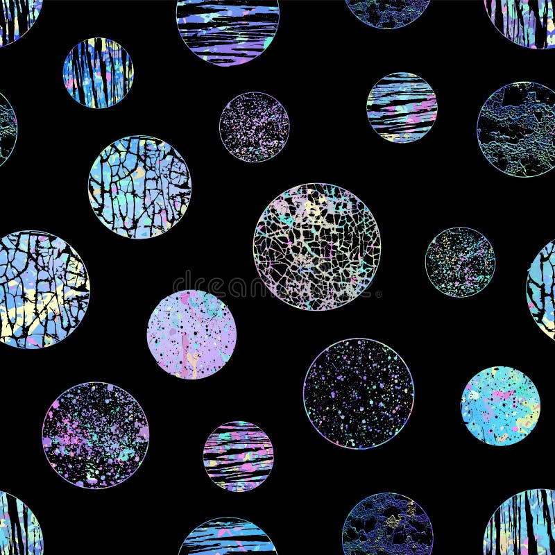 Seamless Holographic Round Shapes Pattern Background Vector. Col Stock ...