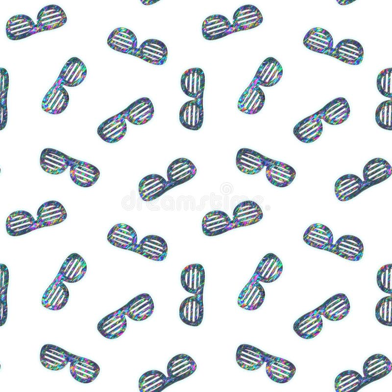 Seamless Shining Holographic Stickers Pattern Stock Illustration ...