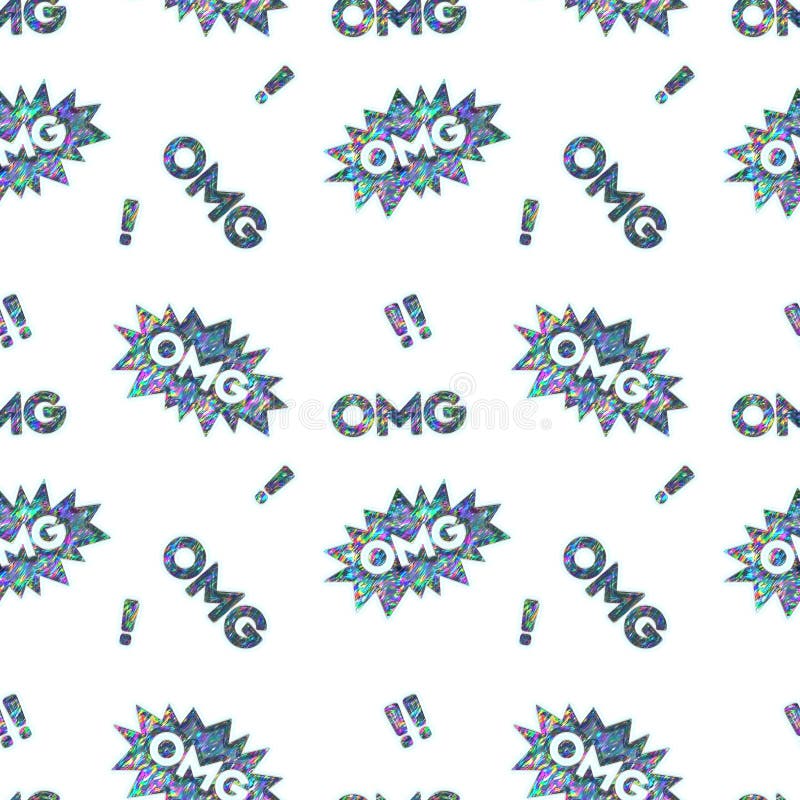Seamless Shining Holographic Stickers Pattern Stock Illustration ...
