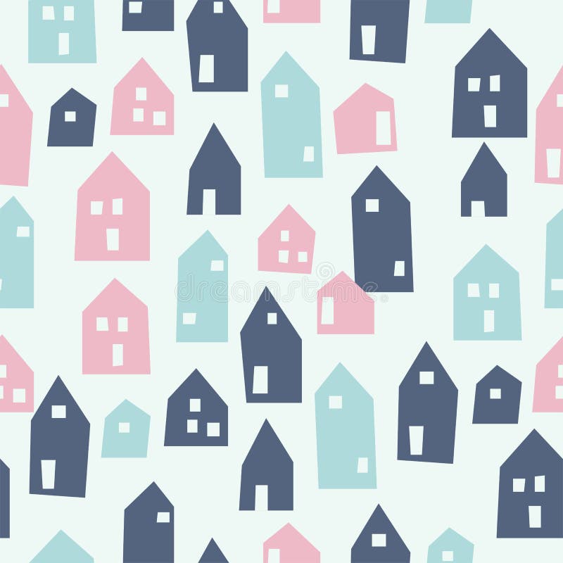 Seamless home pattern stock vector. Illustration of wallpaper - 130188425