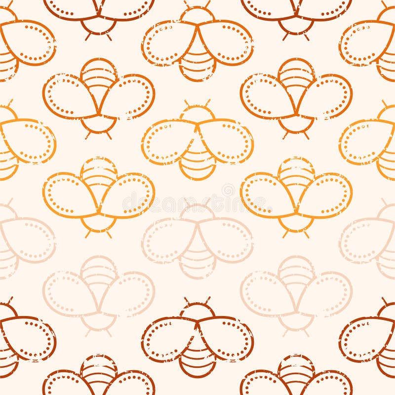 Seamless Honey Pattern with Outlined Honey Bees Stock Vector ... Seamless Honey Pattern with Outlined Honey Bees Stock Vector ...