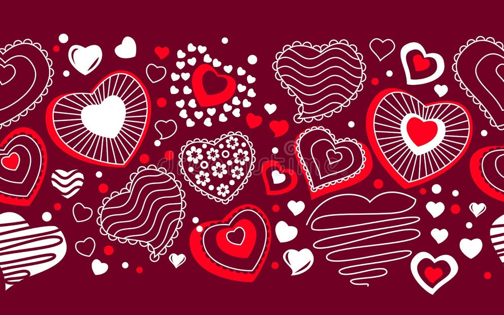 Seamless Horizonatal Pattern with Contour Shapes Stock Vector ...