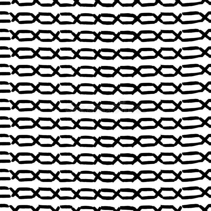 Seamless Horizontal Background with Simple Hand Drawn Chains. Vector ...