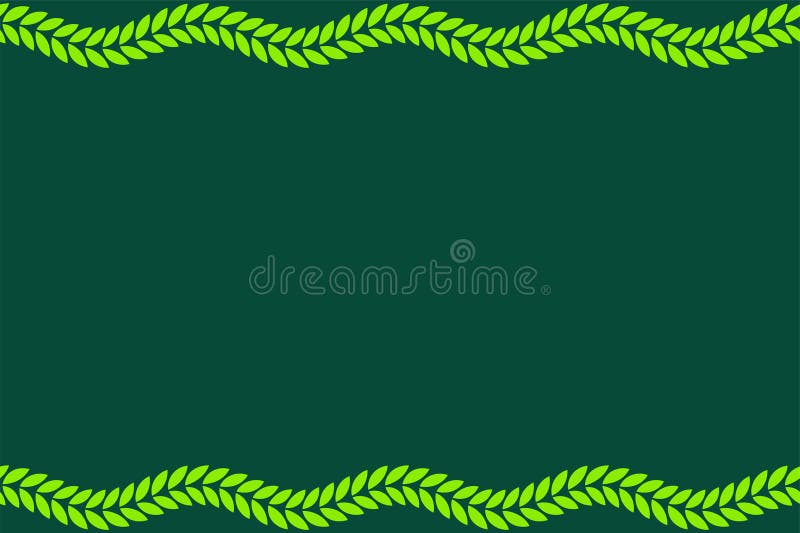 Seamless Horizontal Border Pattern with Green Leaves. Space for Text ...