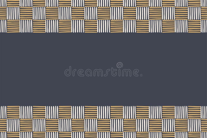 Seamless Horizontal Border Pattern with Hand Drawn Striped Squares ...