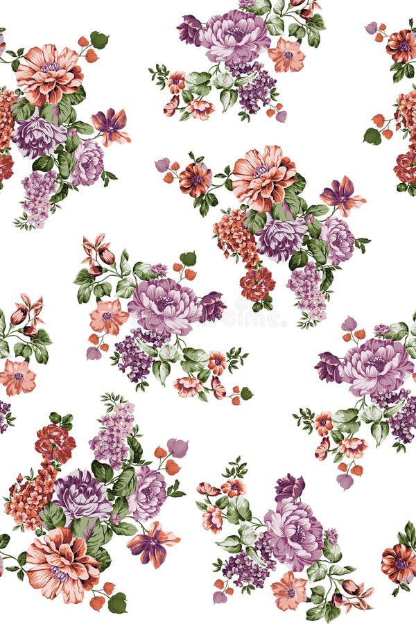 Seamless Horizontal Floral Border Design Stock Illustration ...