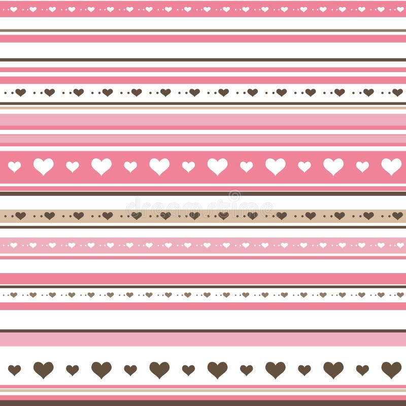 Seamless Horizontal Striped Pattern with Hearts Stock Vector ...