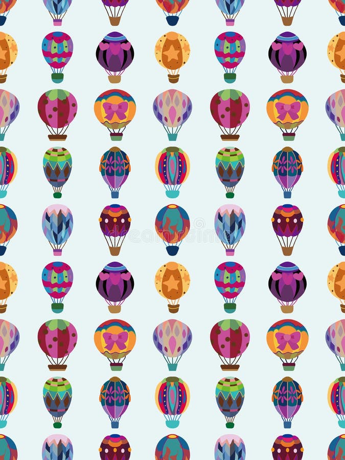 Seamless Hot Air Balloon Pattern Stock Vector - Illustration of ...