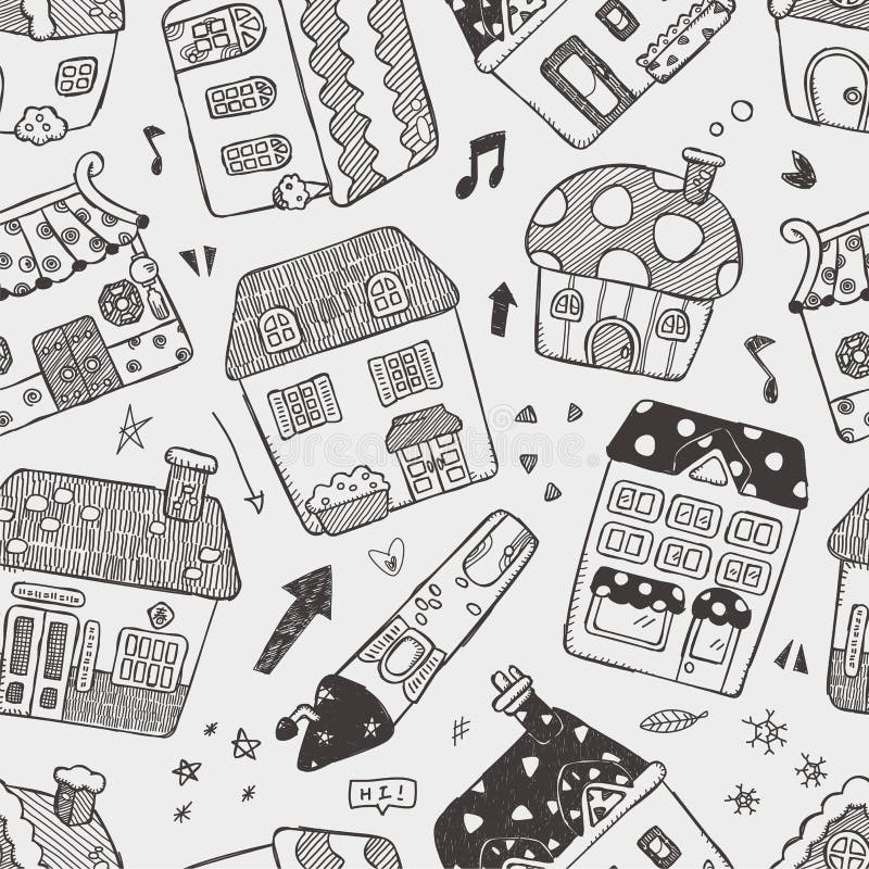 Seamless house pattern stock vector. Illustration of residential - 31115586