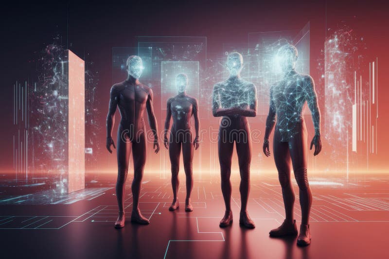 Seamless Human-AI Interaction in Futuristic High-Tech Environment Stock ...