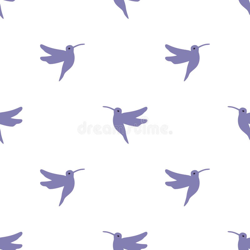 Seamless Purple Hummingbirds Stock Illustration - Illustration of ...