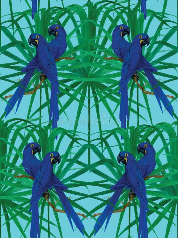 Seamless Hyacinth Macaw Parrot Pattern Stock Illustrations – 41 ...