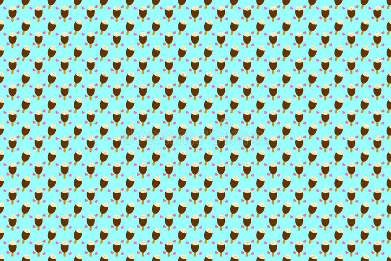 Seamless Ice Cream Pattern Wallpaper, Cute Pattern on Light Blue ...