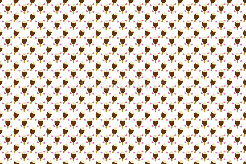 Seamless Ice Cream Pattern Wallpaper, Cute Pattern on White Background ...