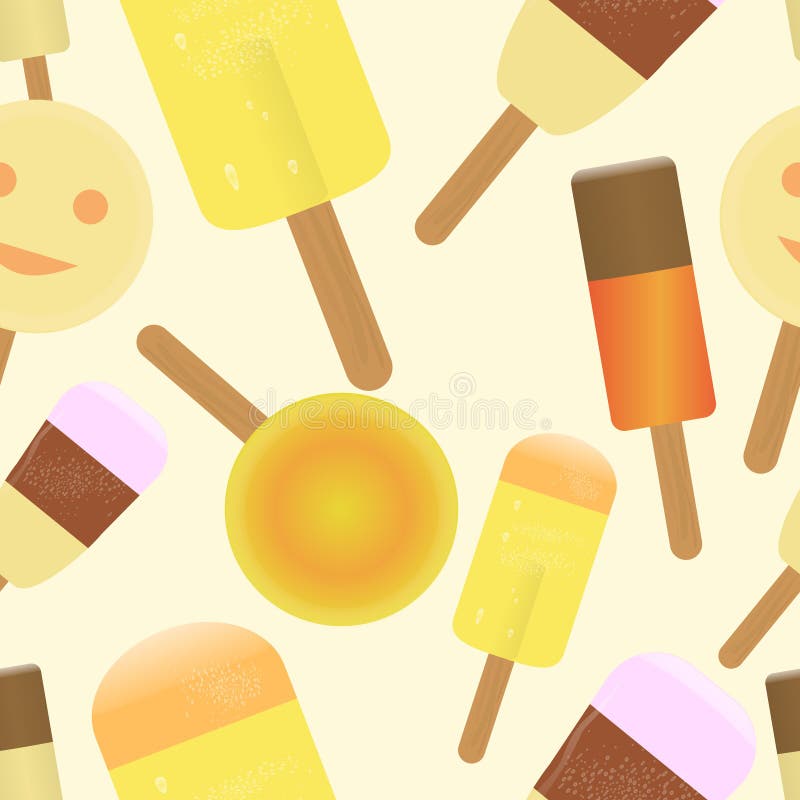 Seamless Ice Lolly Stick Background Stock Vector - Illustration of ...