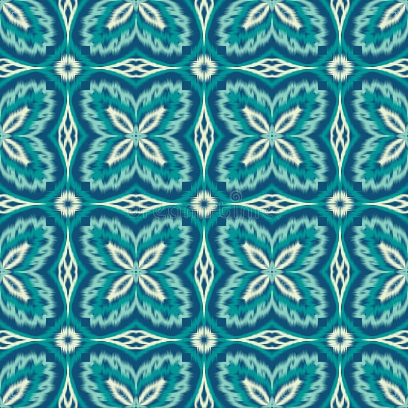 Seamless Ikat Ethnic Traditional Textile Pattern Geometric Abstract