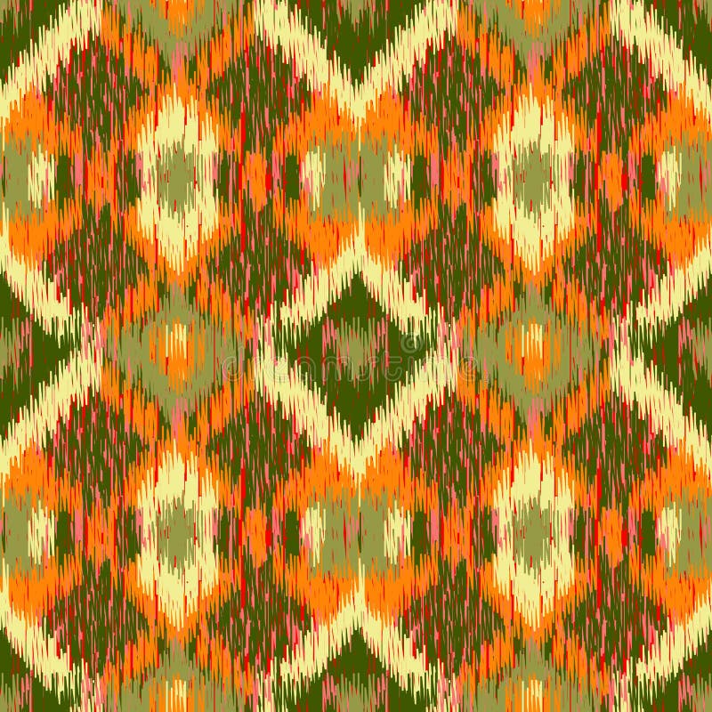 Seamless Ikat Pattern stock vector. Illustration of geometric - 113540707