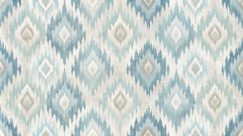 Seamless Ikat Pattern in Soft Blue and Beige Tones for Textile Design ...