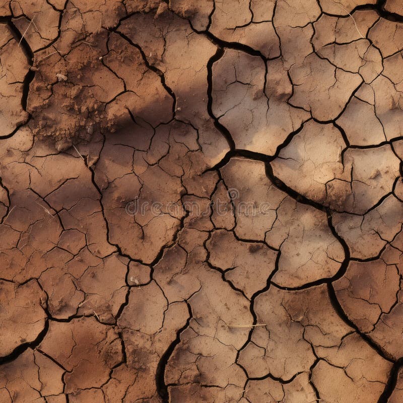 A Seamless Pattern of Dry Patch of Soil. Stock Illustration ...
