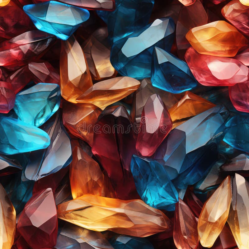 A Seamless Pattern of Colorful Precious Stones Stock Illustration ...