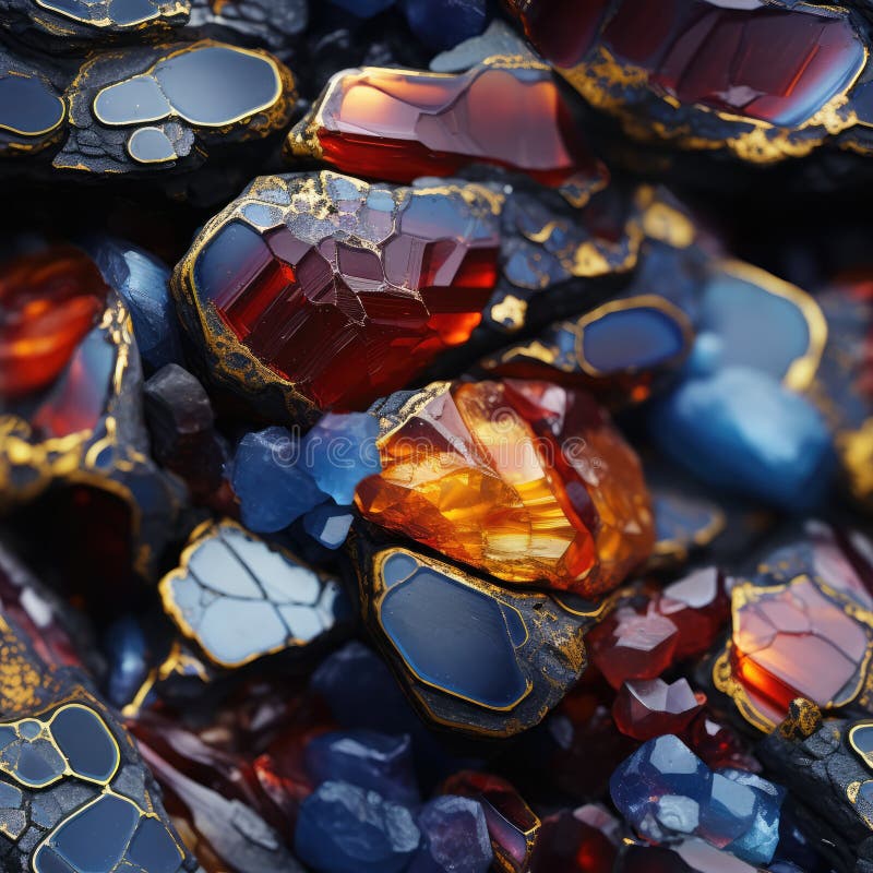 A Seamless Pattern of Colorful Precious Stones Stock Illustration ...