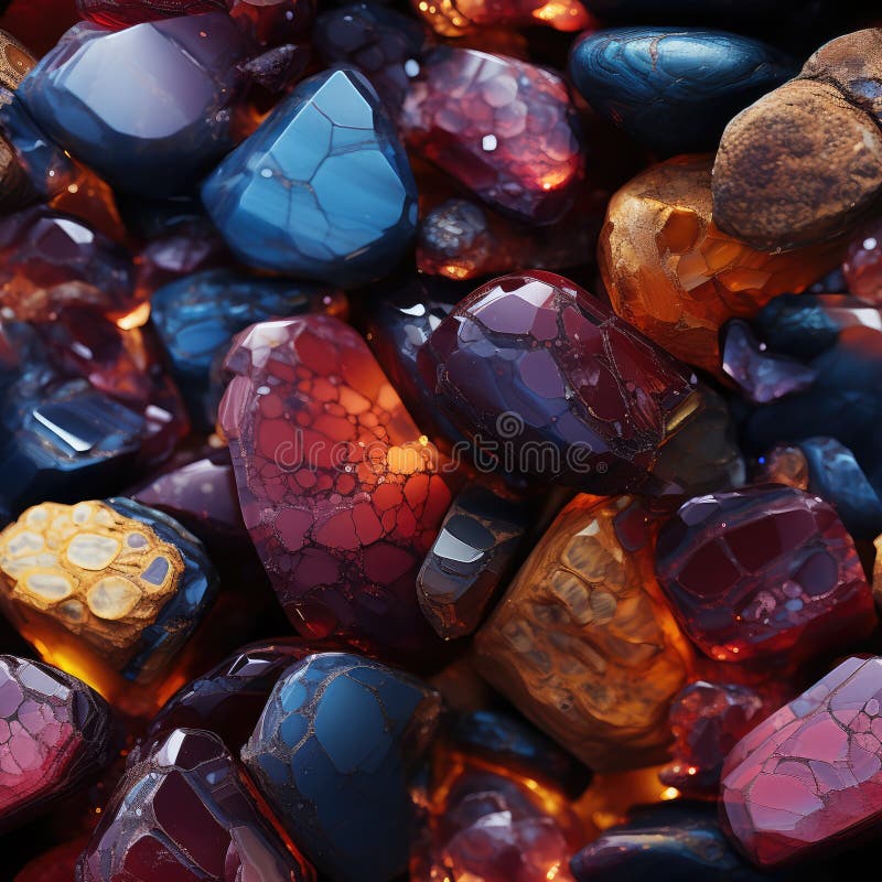 A Seamless Pattern of Colorful Precious Stones Stock Illustration ...