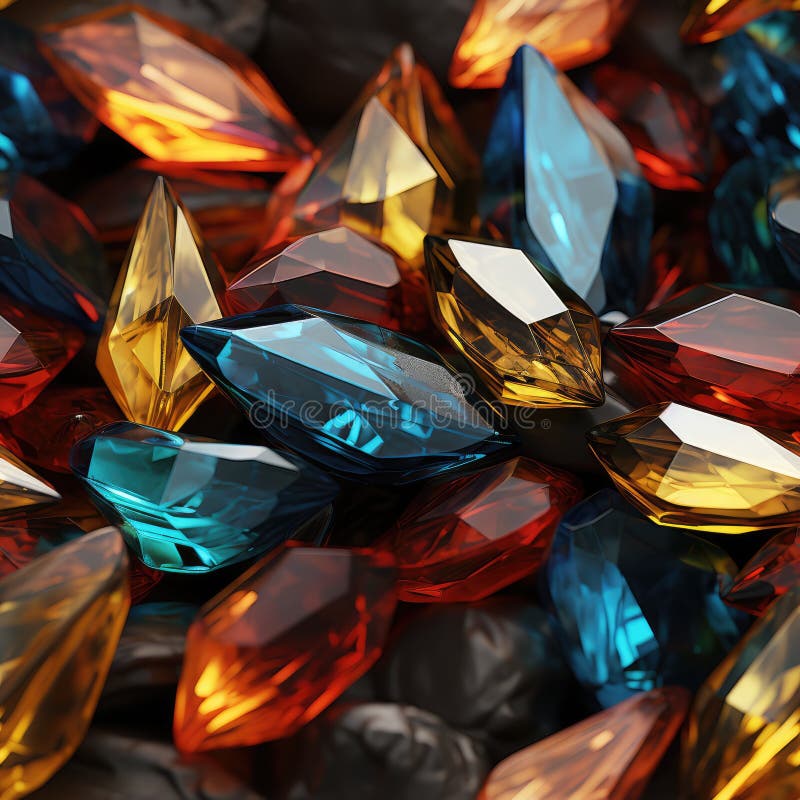 A Seamless Pattern of Colorful Precious Stones Stock Illustration ...