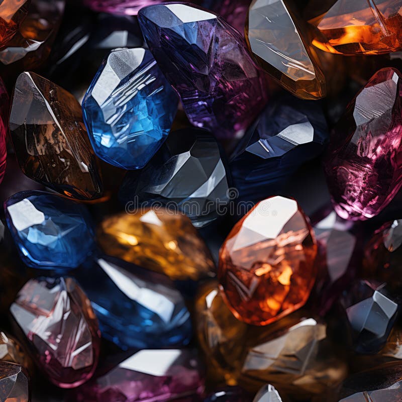 Ammolite Gemstone with Reflection Stock Illustration - Illustration of ...