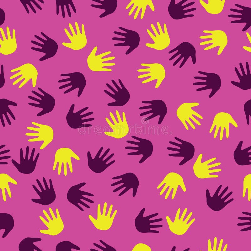 Seamless Illustration with Hand Prints, Seamless Background Stock ...