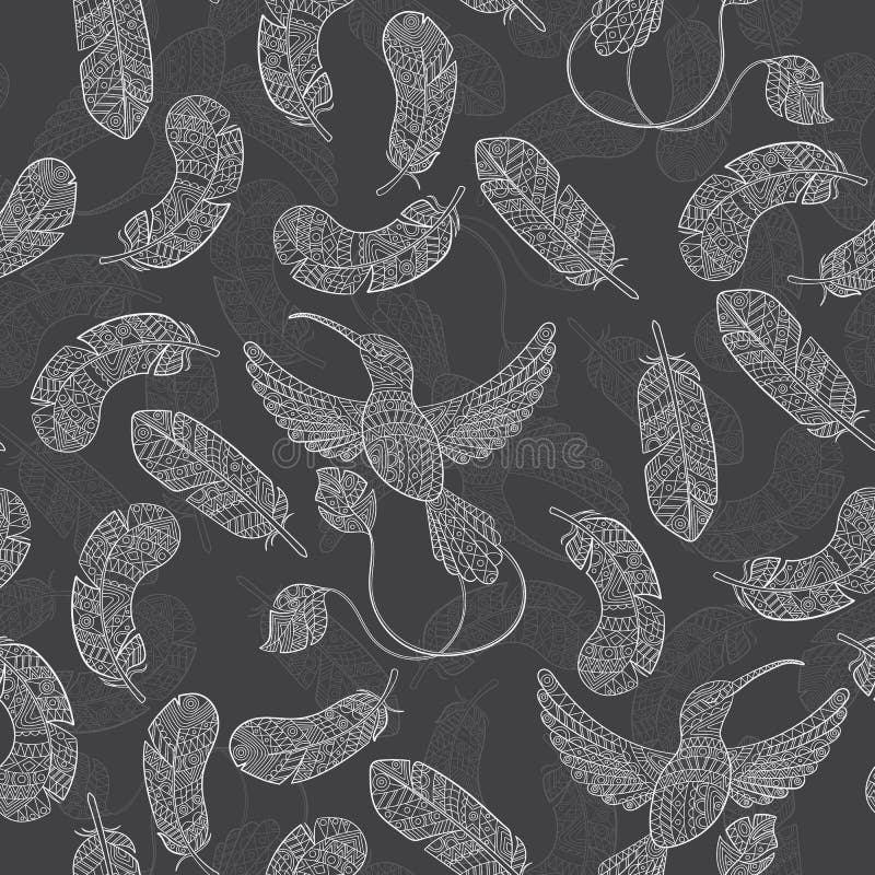 Hummingbirds & Feathers stock vector. Illustration of green - 2236011