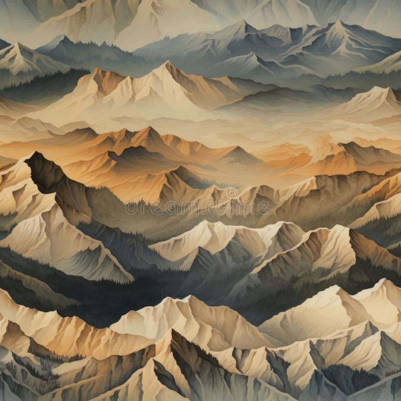 Seamless, Top View of Mountain Ranges Stock Image - Image of landscape ...