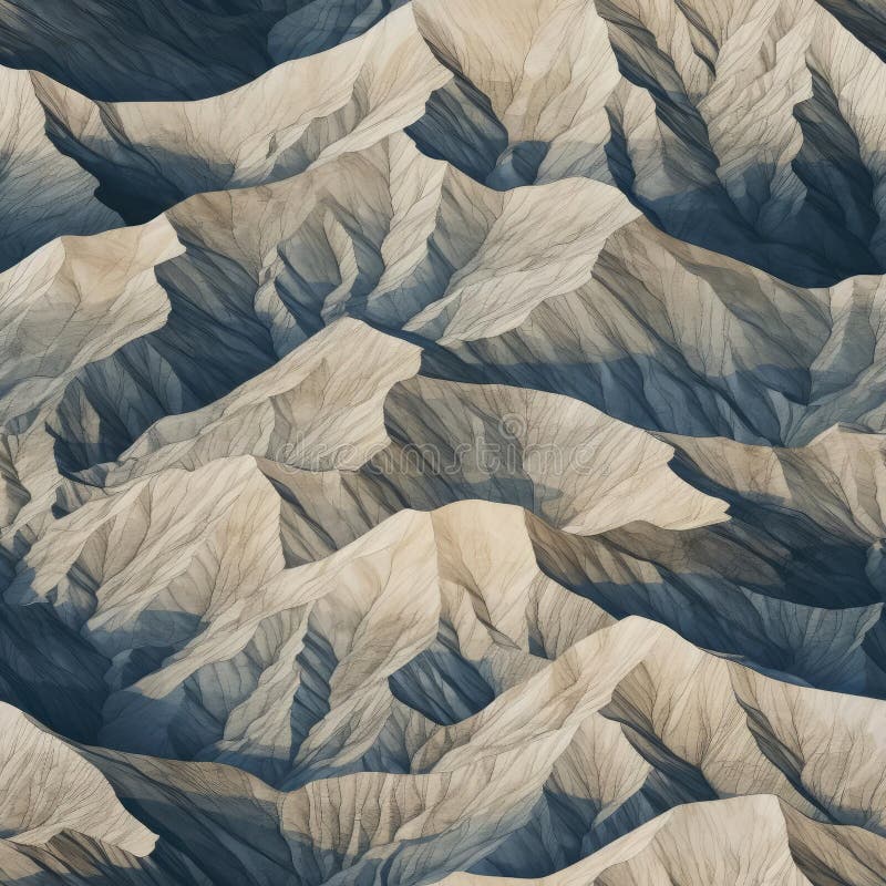 Seamless, Top View of Mountain Ranges Stock Image - Image of ridge ...
